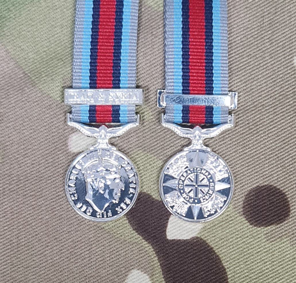 Miniature 'Iraq & Syria' Operational Service (OSM) Medal (Op shader ...