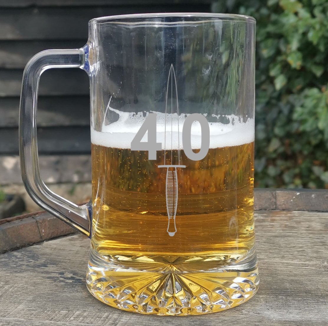 40 Cdo Royal Marines Commando Dagger - beer pint glass tankard 660ml l ...