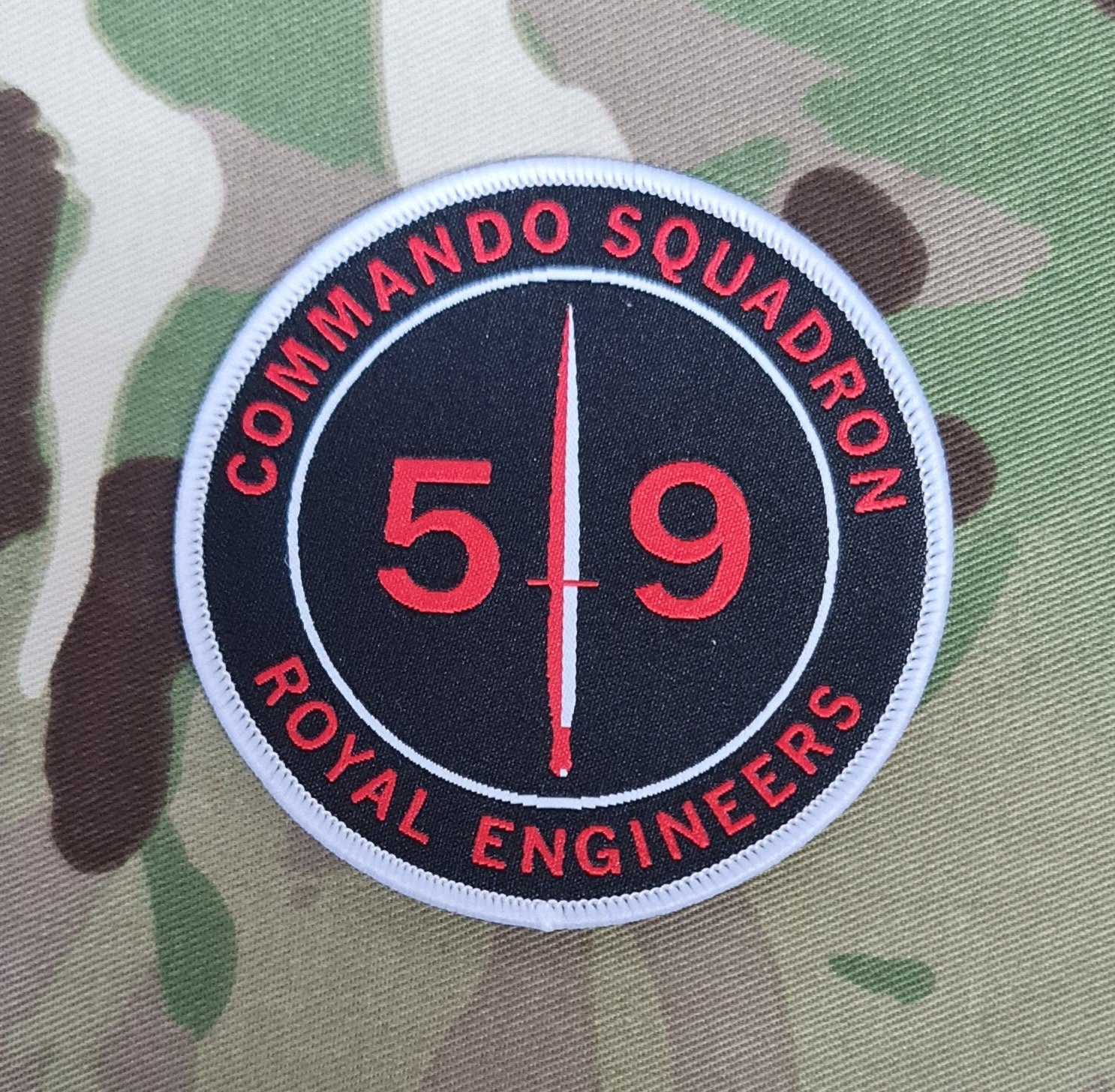 59 Commando RE Royal Engineers woven Badge Patch 80mm Diameter Circle ...
