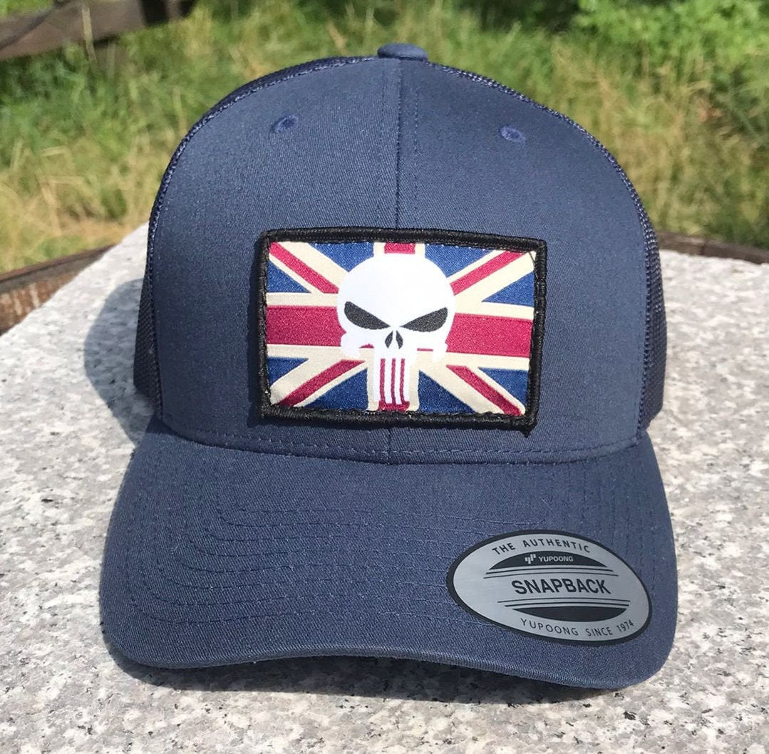 Subdued union jack / flag - Skull patch stitched cap Hat Flexfit yupoo ...