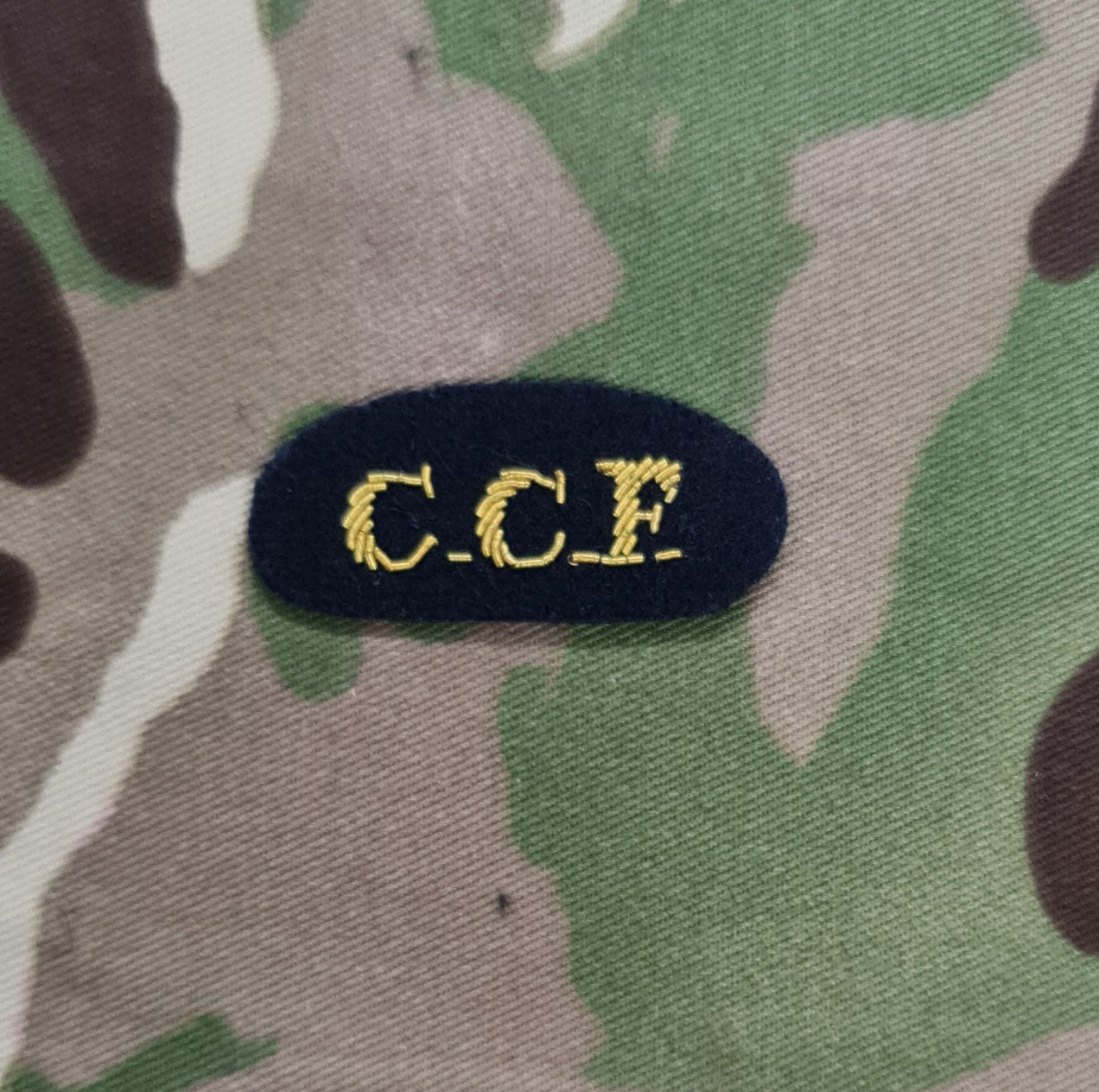 Combined Cadet Force (CCF) Titles Gold on Wire Bullion Embroidered Bad ...